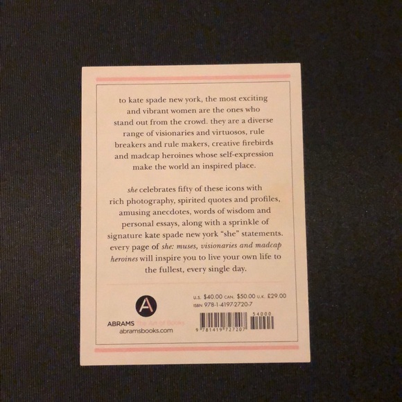 kate spade | Accents | Nwt Kate Spade She Hardcover Book | Poshmark